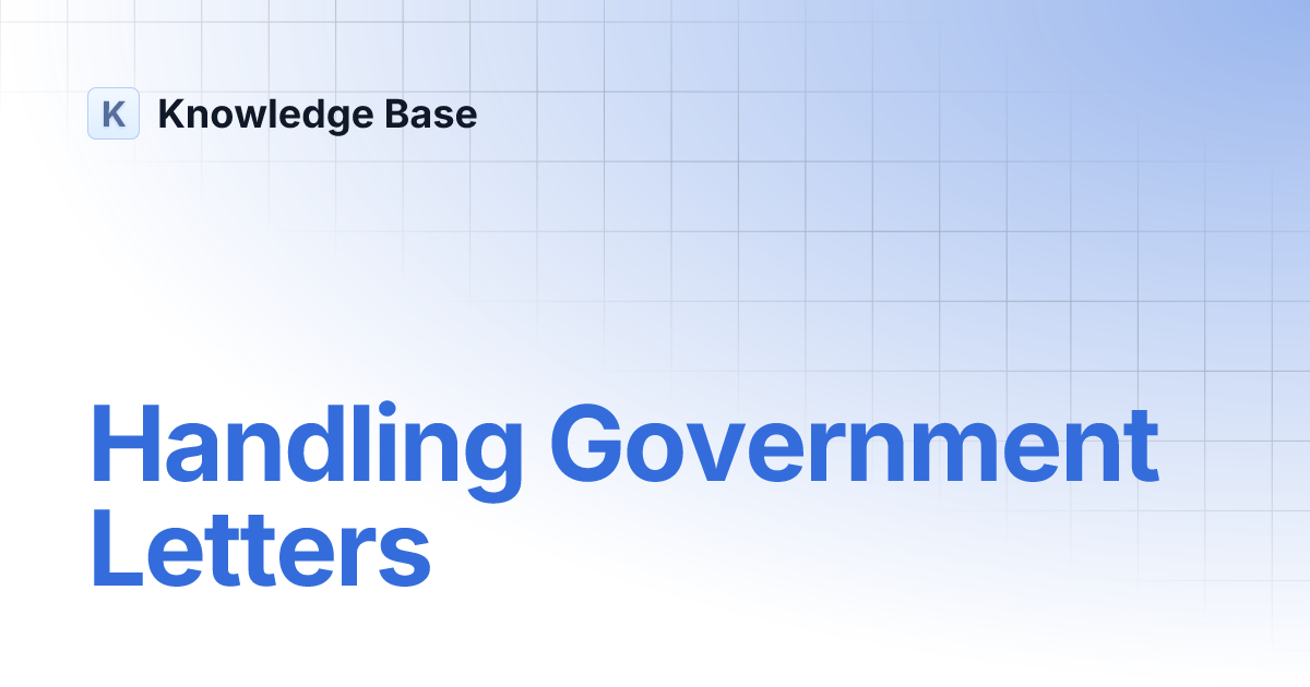 Handling Government Letters | Knowledge Base